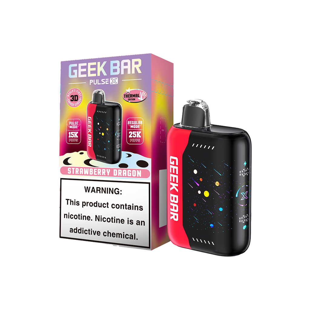 Check the Geek Bar Pulse X 25000 - Strawberry Dragon Disposable Vape