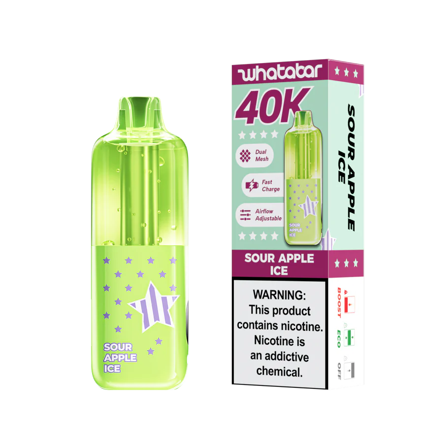 Whatabar Linko 40K - Sour Apple Ice Disposable Vape